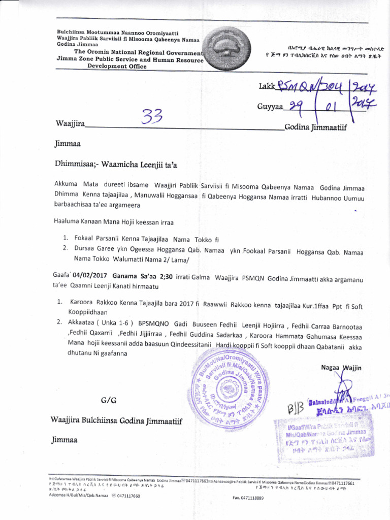 Waamicha Walgahii Sektaroota Godinaa | PDF