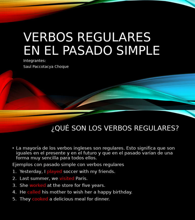 Verbos Regulares en Pasado Simple | PDF