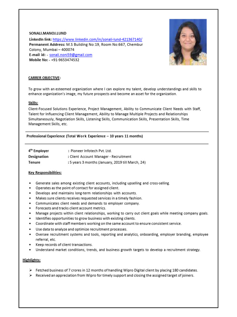 Sonali CV As On 03.08.24 | PDF | Recruitment | Employment