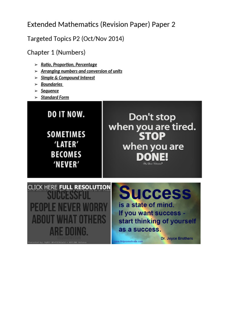 Extended Mathematics P2 Revision Guide | PDF