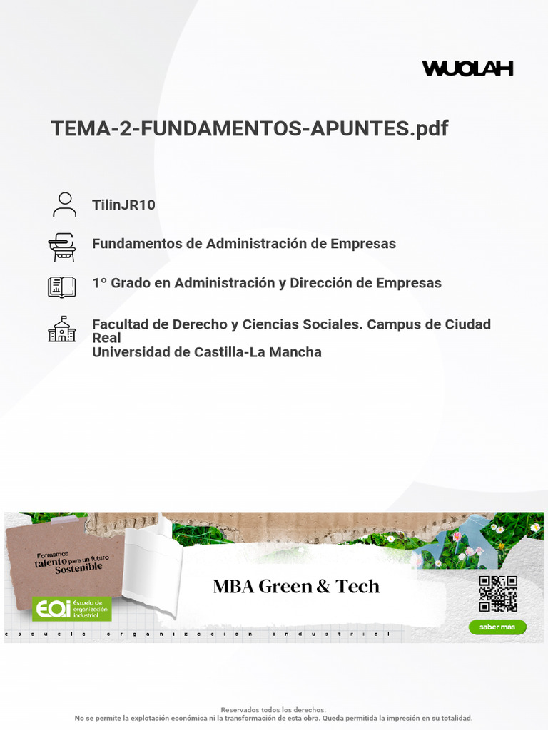 Tema 2 Fundamentos | PDF | Business | Mercado (economía)