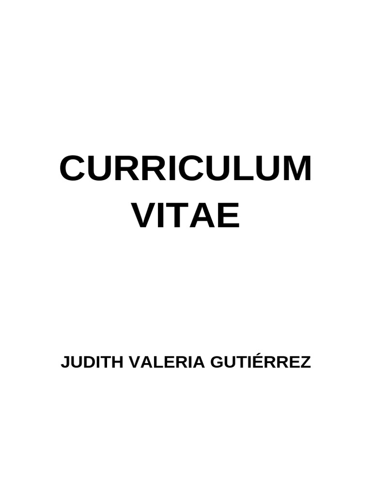 Curriculum Vitae Judith | PDF