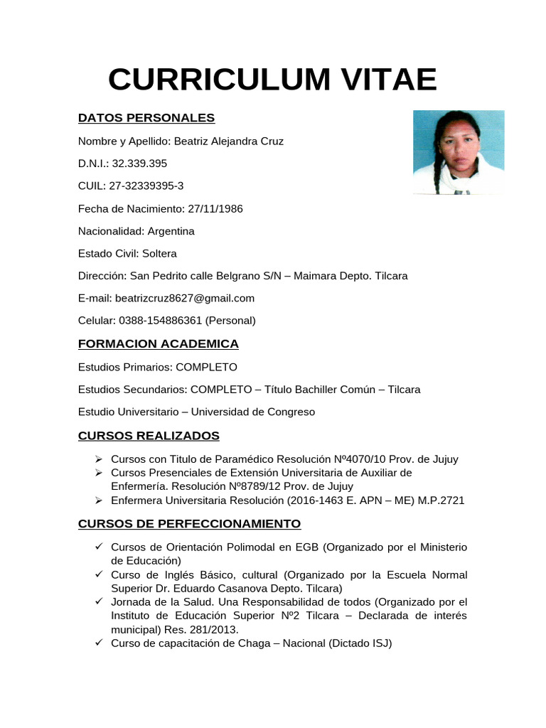 CURRICULUM VITAE Alejandra | PDF