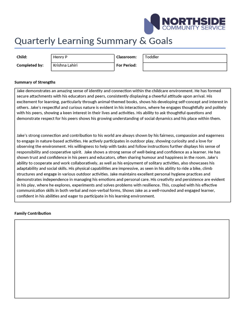 Toddler Example Summatives Assesment | PDF | Learning | Nonverbal ...