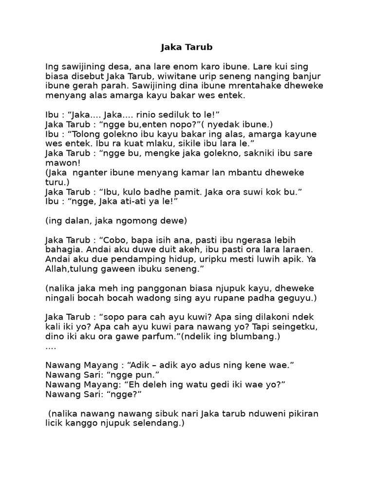Naskah Jaka Tarub2 | PDF