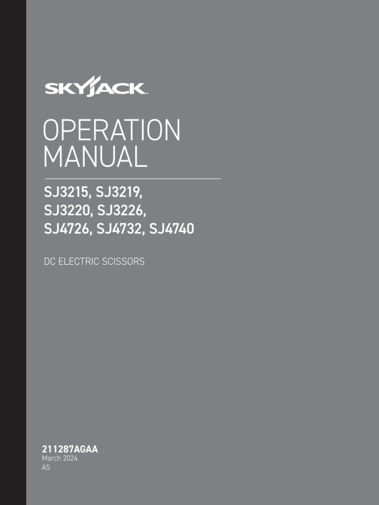 Skyjack - SJ3219 Operators Manual | PDF | Elevator | Manufactured Goods