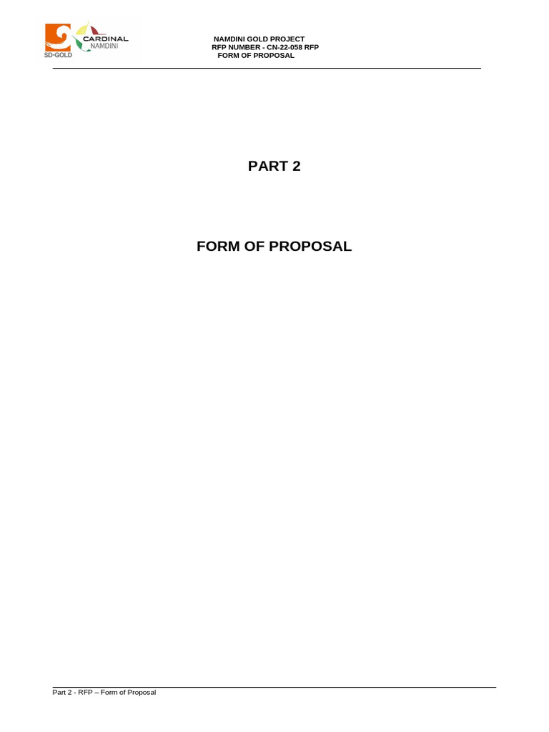 Namdini Gold Project RFP Proposal Form | PDF | Request For Proposal ...