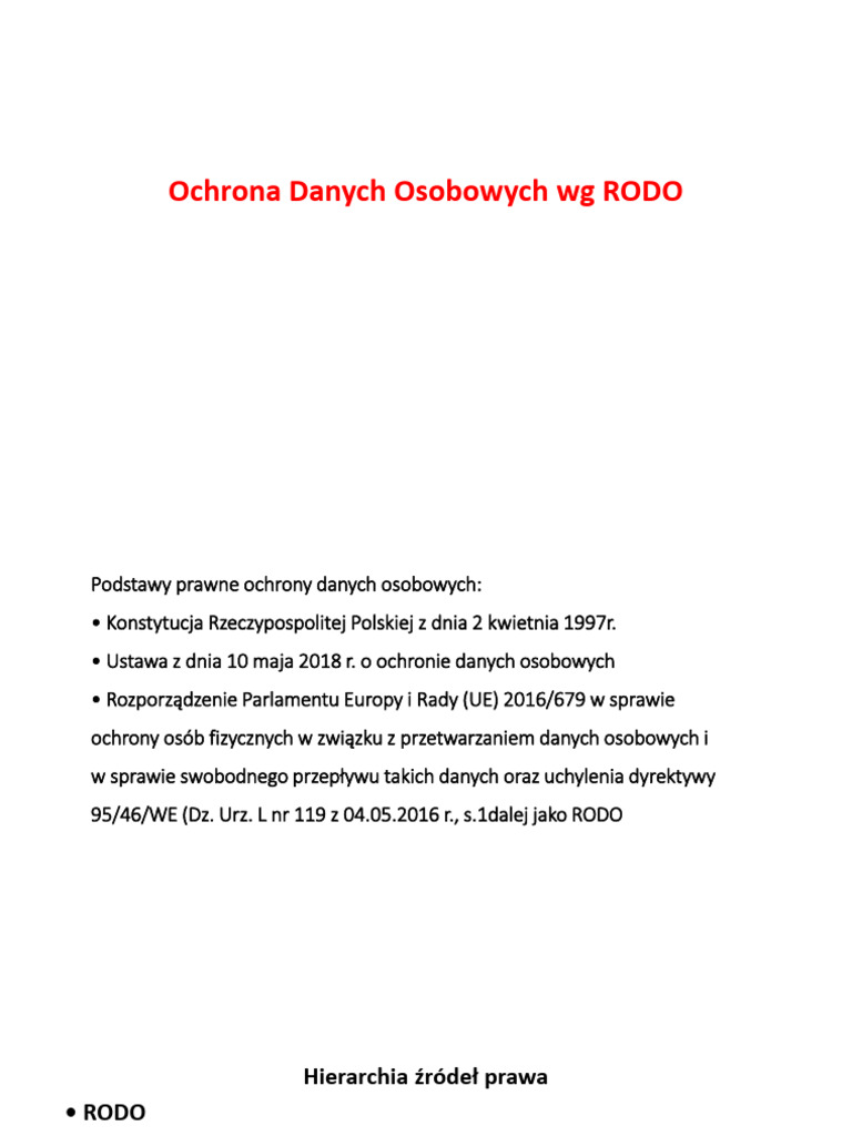 Ochrona Danych Osobowych WG RODO | PDF