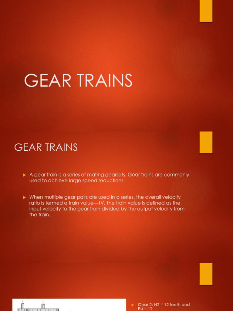 Gear Trains | PDF | Gear | Motion (Physics)