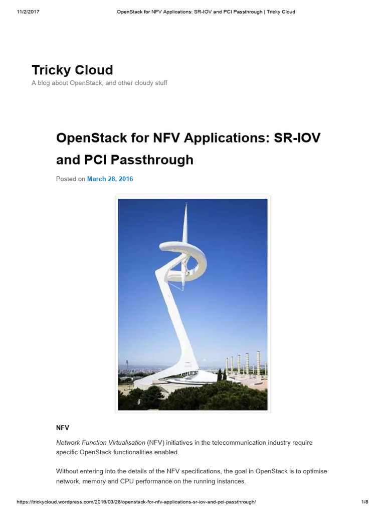 OpenStack NFV: SR-IOV & PCI Passthrough | PDF | Open Stack | Network Interface Controller