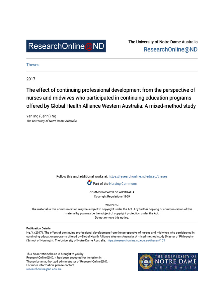 The Effect of Continuing Professional Development From The Perspe | PDF | Midwife | Nursing