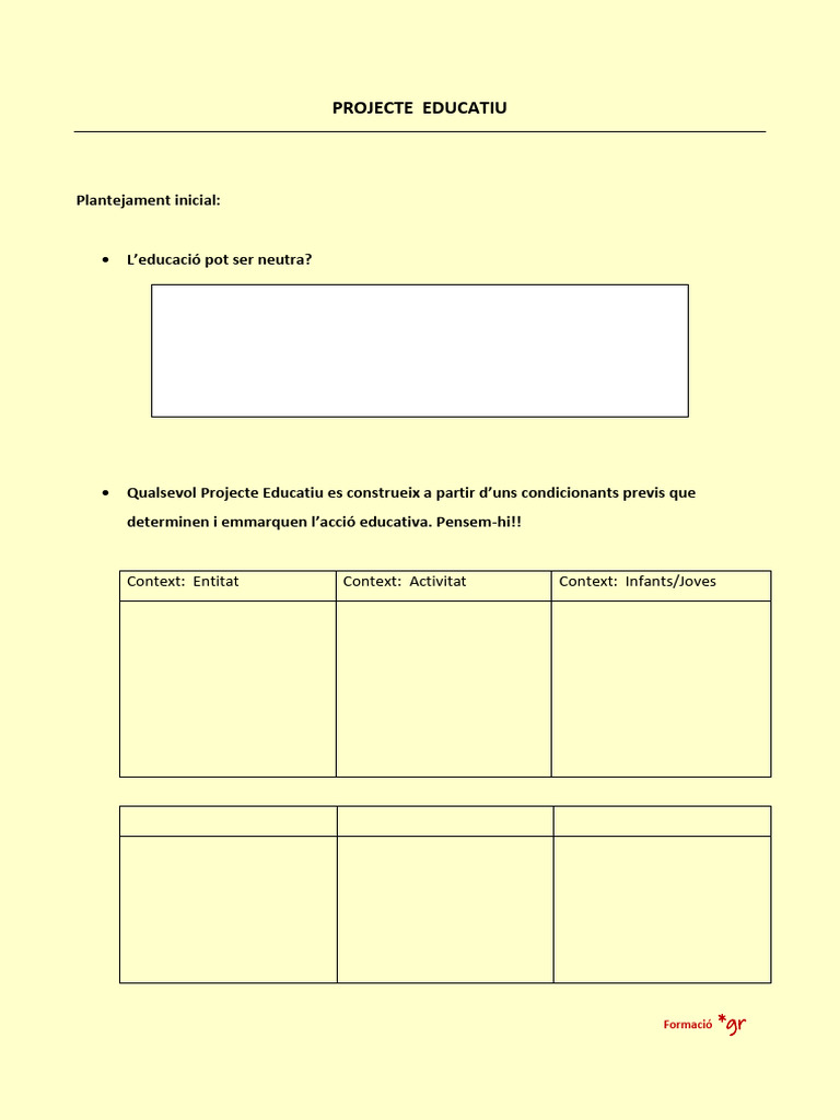 El Projecte Educatiu | PDF