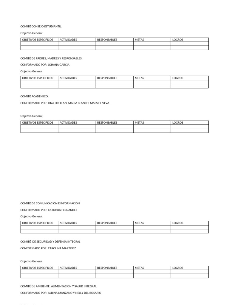 Plan de Accion de 058 | PDF
