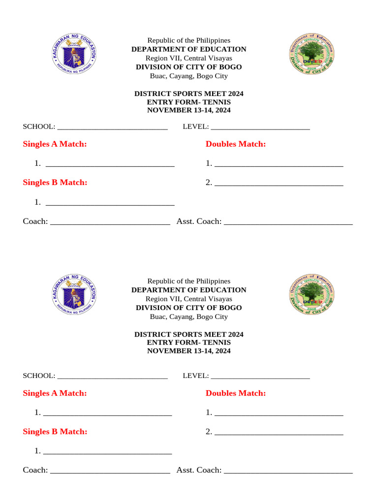 Sample Entry Form | PDF