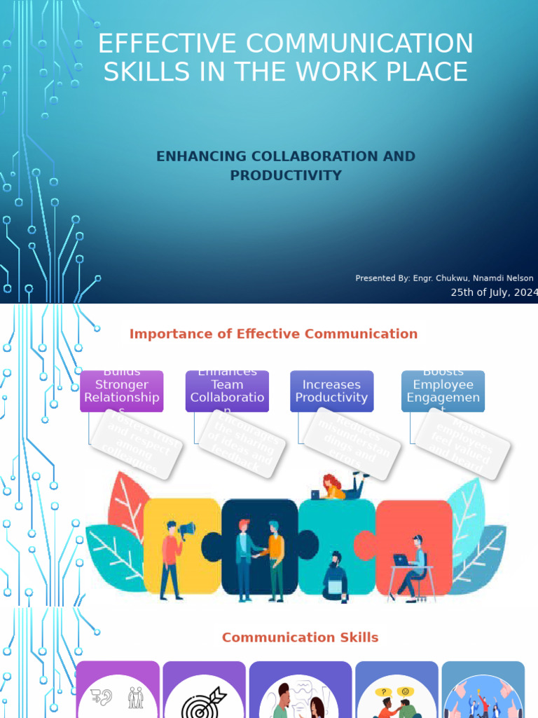 Effective Communication Skills in The Work Place | PDF | Communication ...