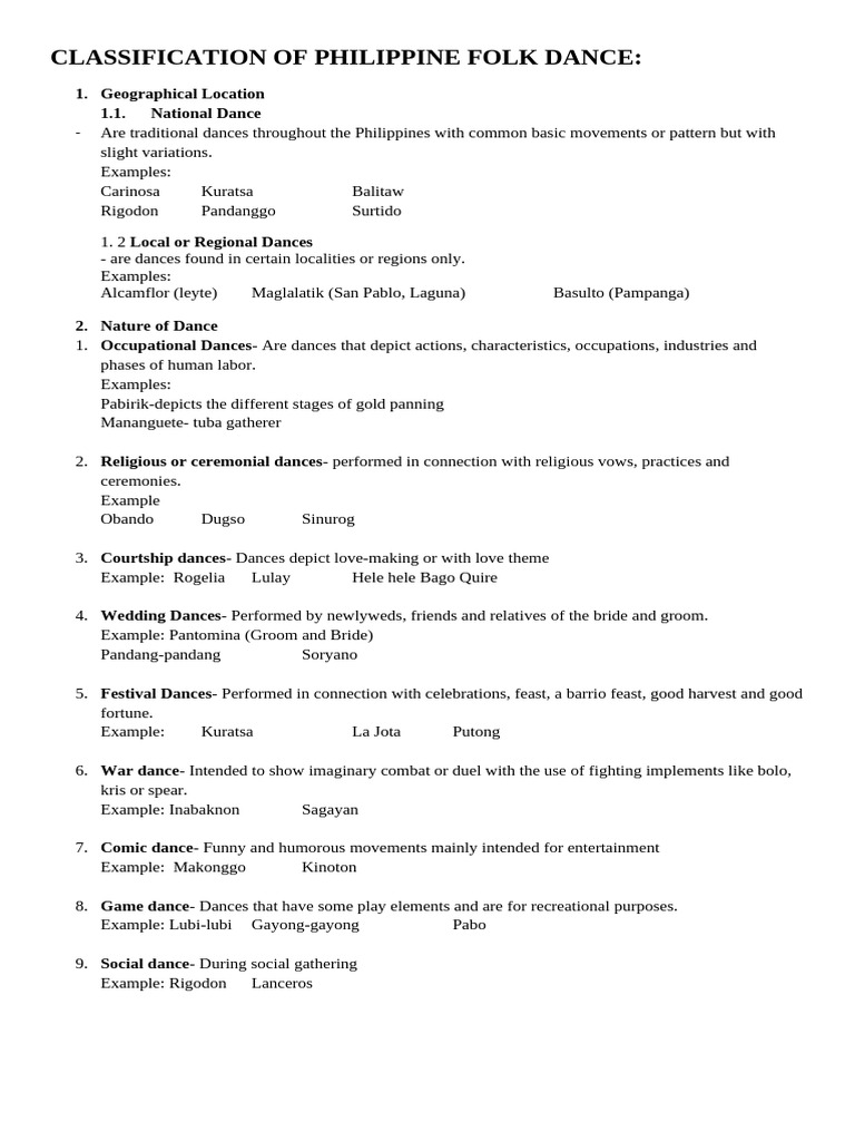Classification of Dances | PDF | Dances | Wedding