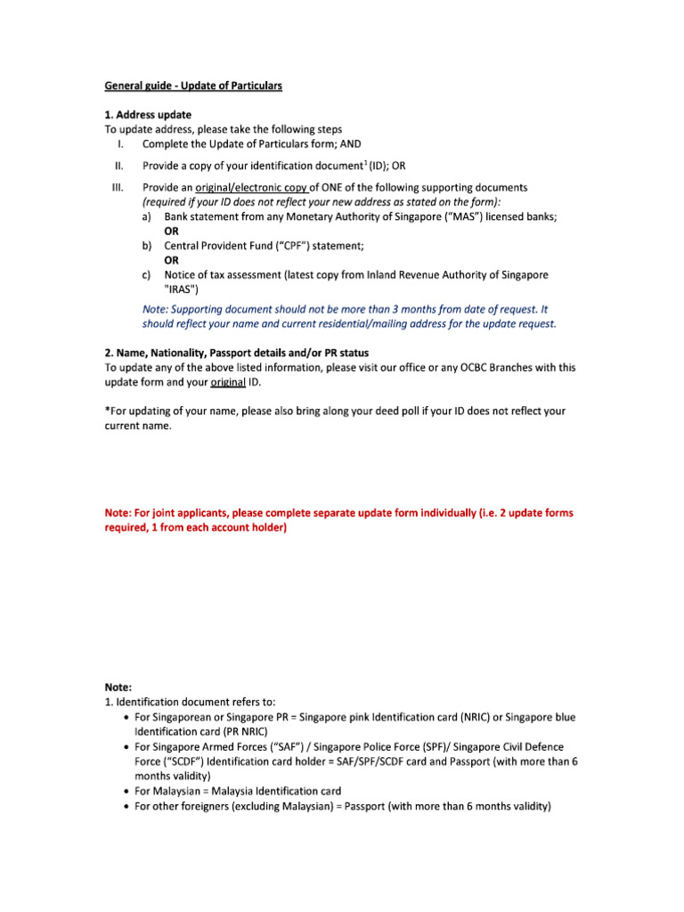 update-particulars | PDF | Indemnity | Identity Document