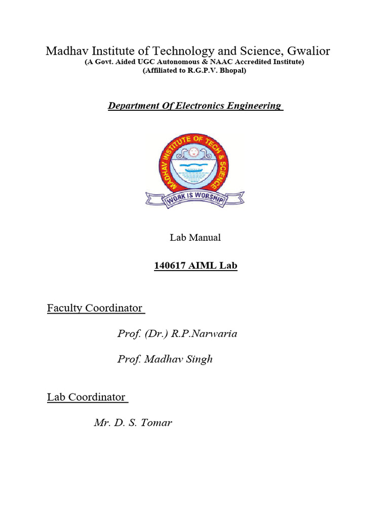 AIML Lab Manual | PDF | Trigonometry | Trigonometric Functions