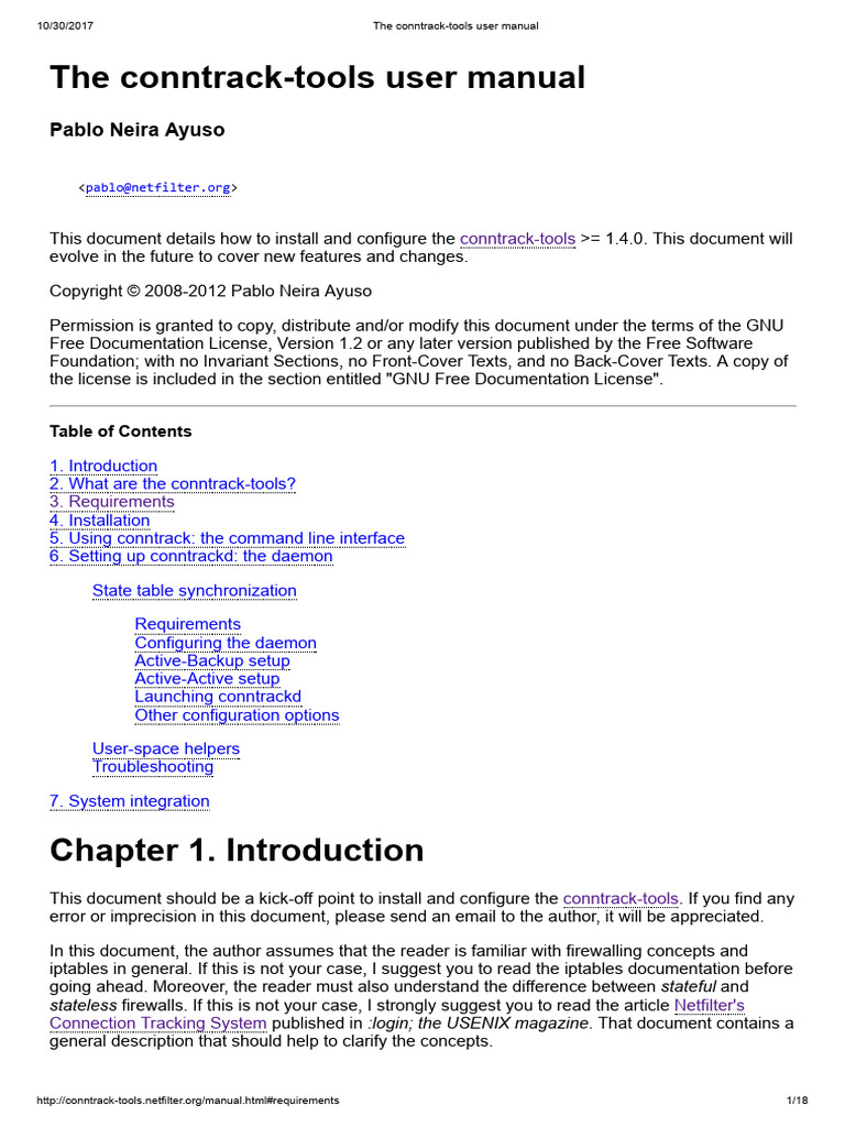The Conntrack-Tools User Manual | PDF | File Transfer Protocol | Data ...