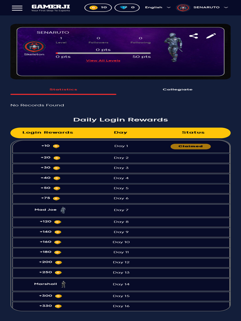 Gamerji Daily Login Rewards Overview | PDF