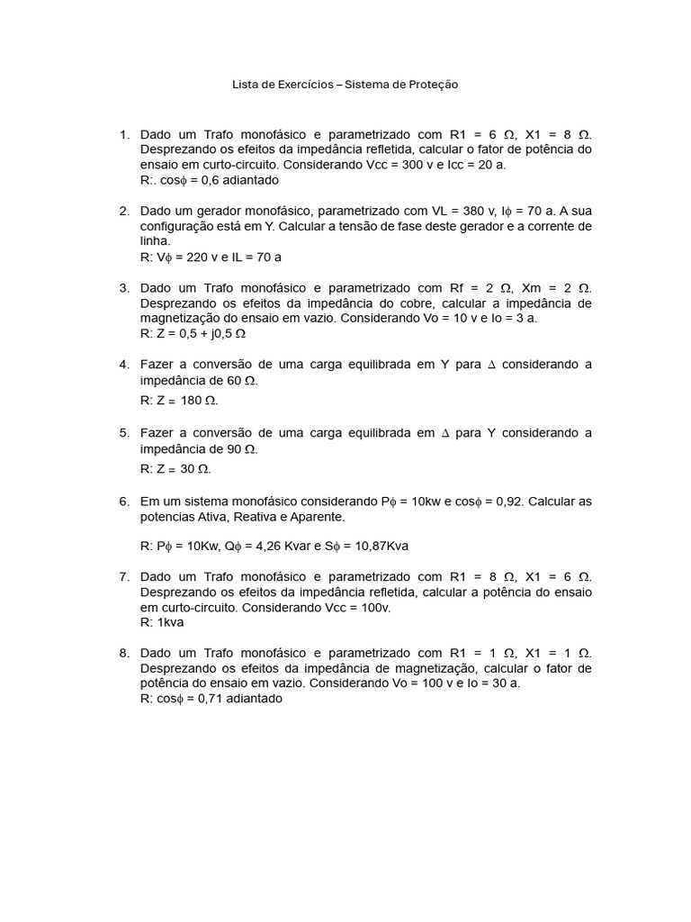 Lista de Exerc ciosSistProt | PDF