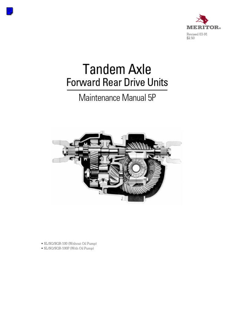 Meritor Tandem Axle Maintenance Manual | PDF | Silicone | Axle