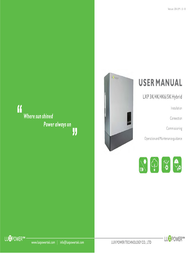 Lux Power Hybrid Manual | PDF
