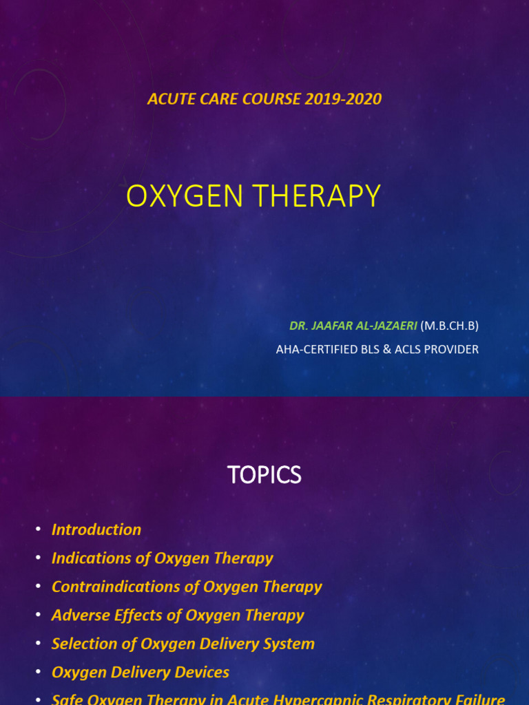 3-Oxygen Therapy | PDF | Medical Specialties | Respiratory System