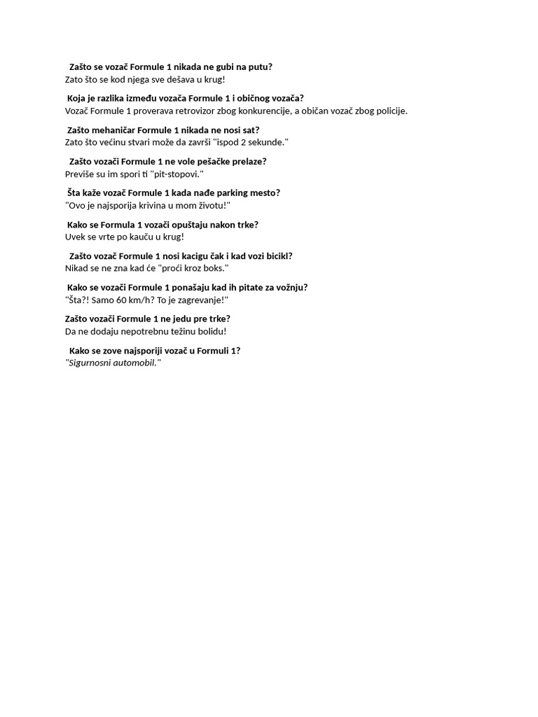 Formula 1 Vicevi | PDF