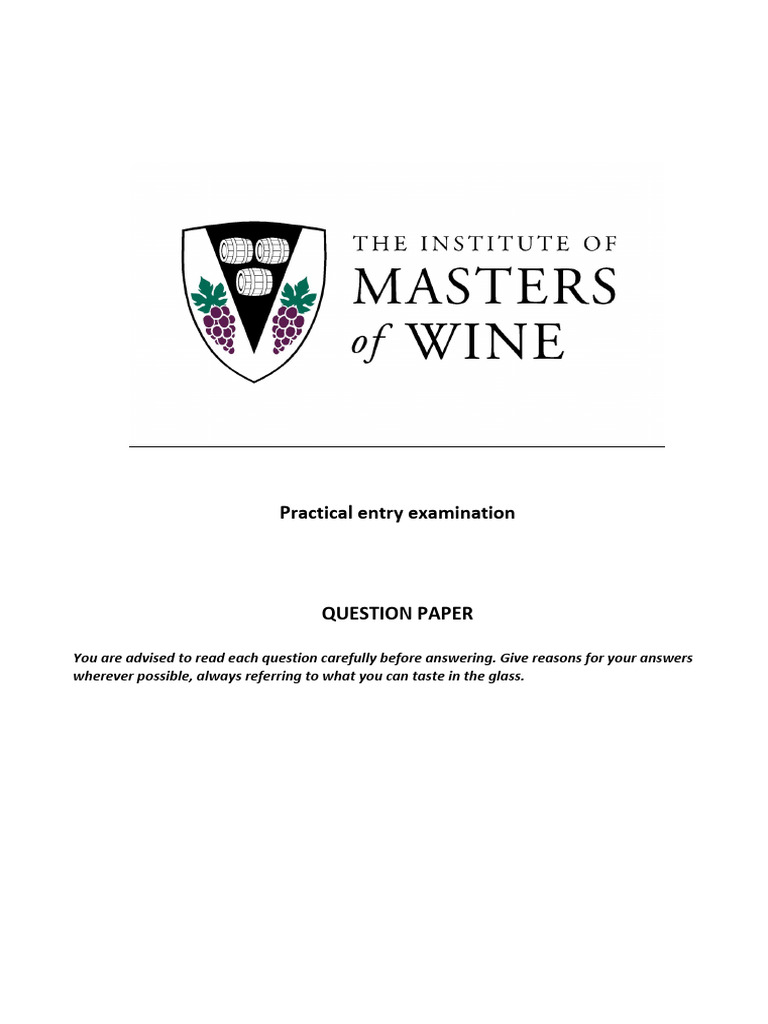 Wine Tasting Examination Guide Pdf