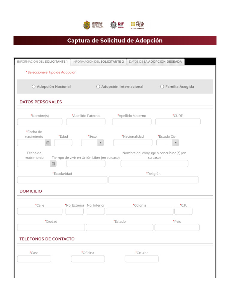 Captura de Solicitud de Adopción: Datos Personales Datos Personales | PDF