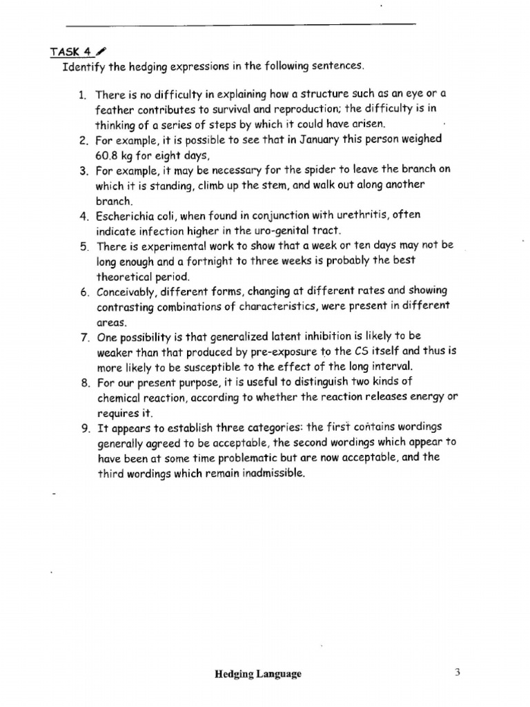 Hedging in Academic Writing Task 1 | PDF