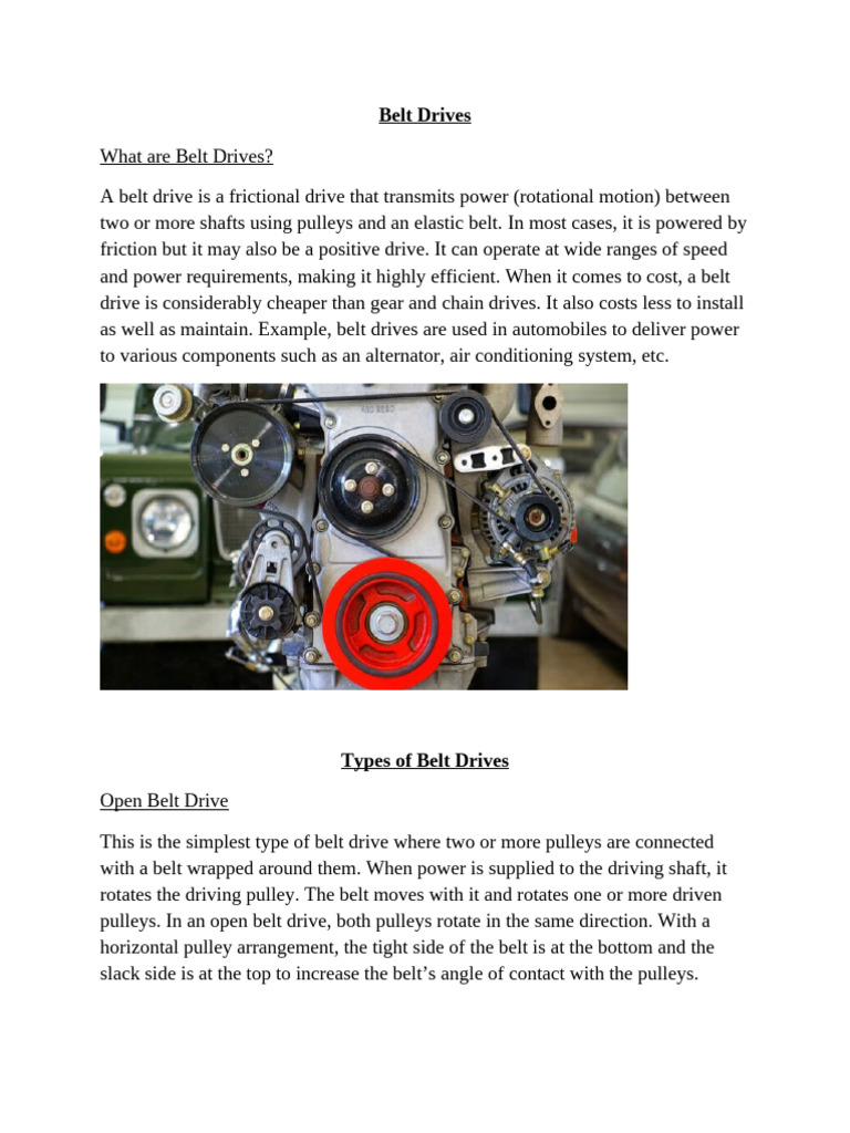 Comprehensive Guide to Belt Drives | PDF | Belt (Mechanical ...