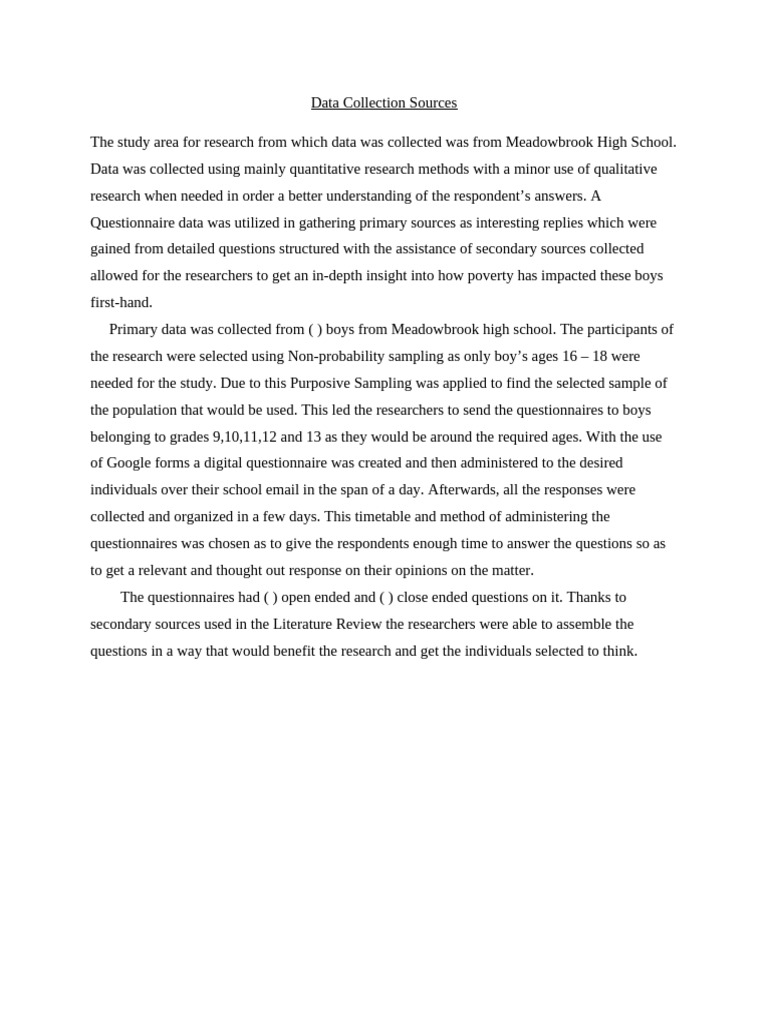 Data Collection Sources | PDF