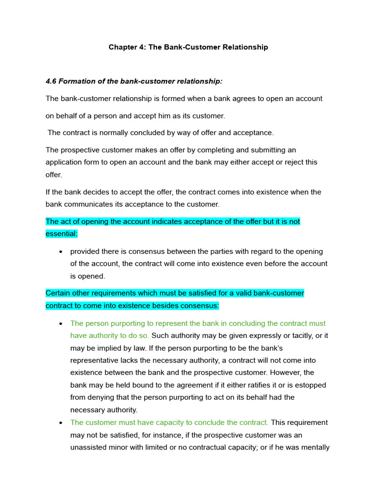 Bank-Customer Relationship Essentials | PDF | Cheque | Negotiable ...