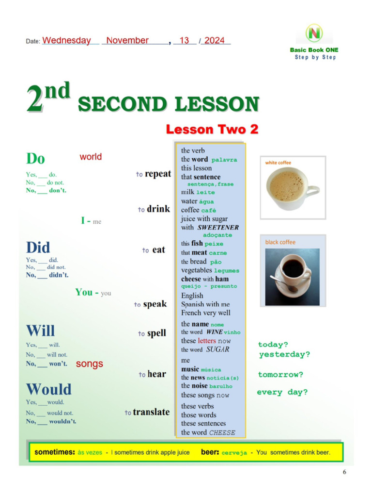 Second Lesson Part 1 | PDF