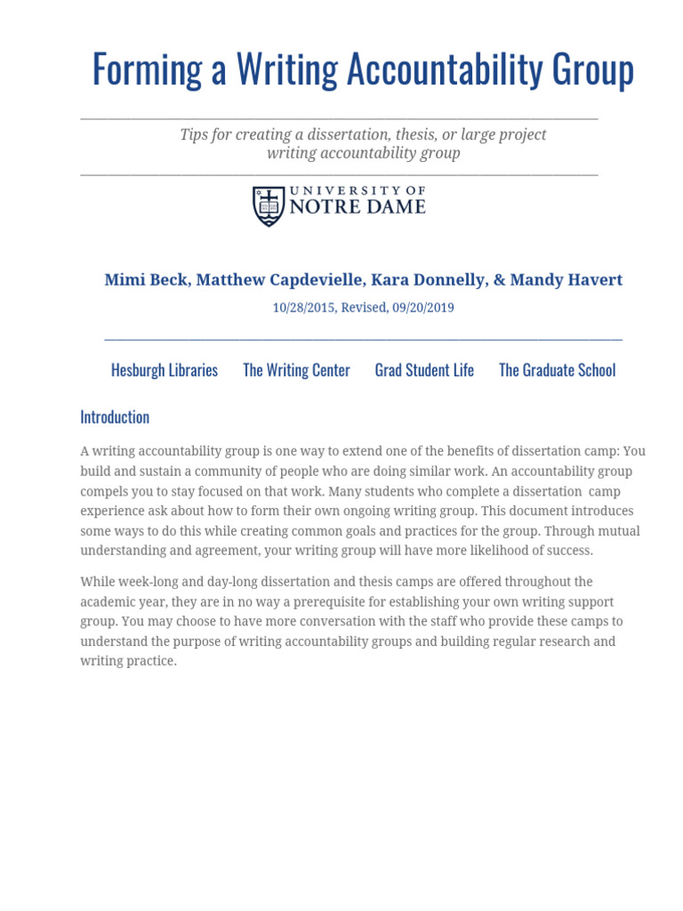 Notre Dame - Writing - Accountability - Group - Guide - Sheet | PDF ...