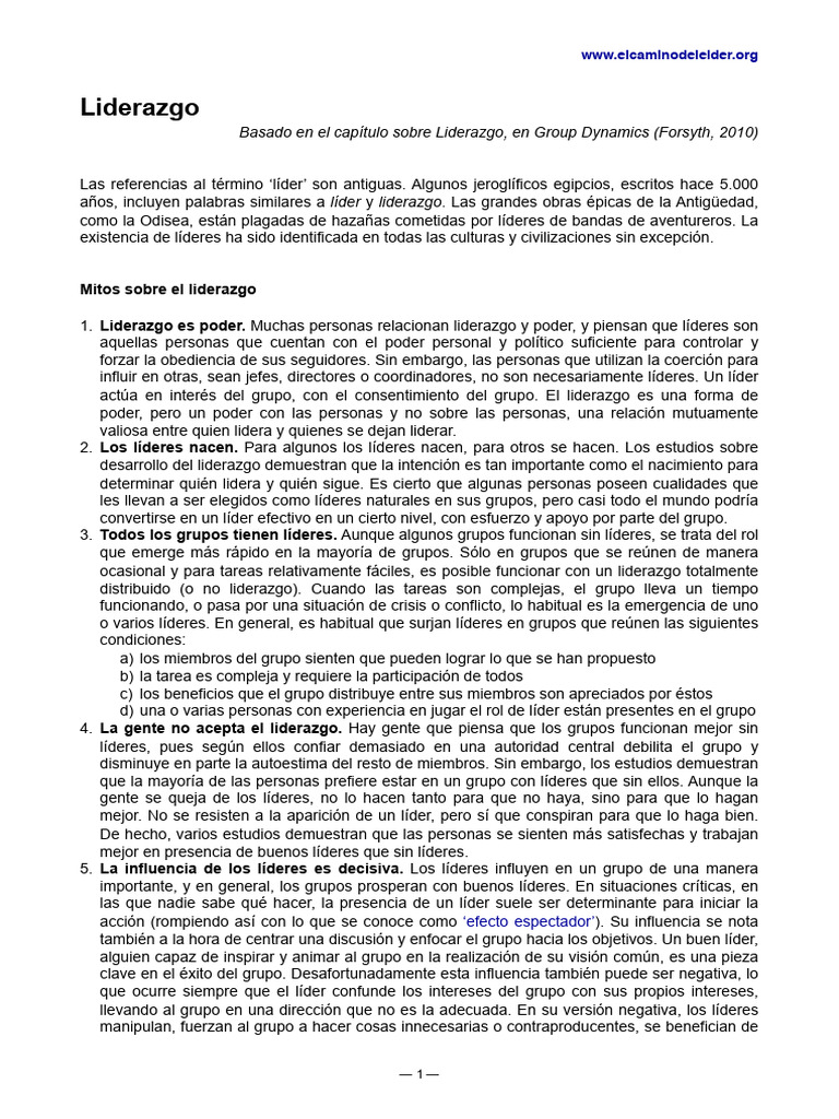 Liderazgo | PDF | Liderazgo | Objetivo