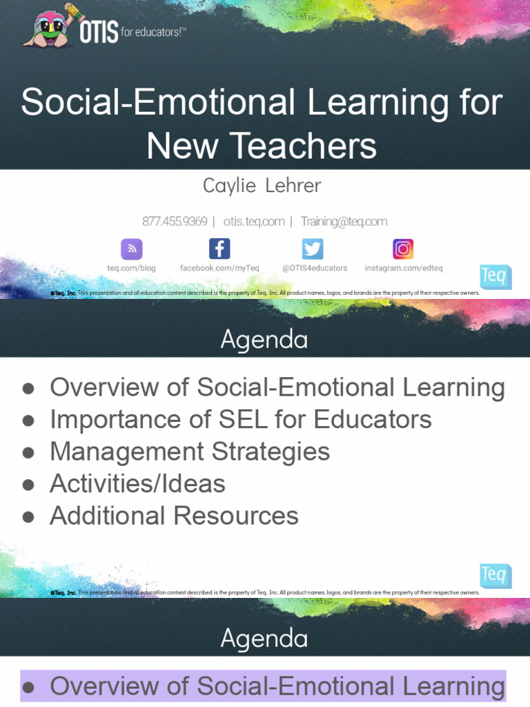 Social-Emotional Learning For New Teachers Slides | PDF