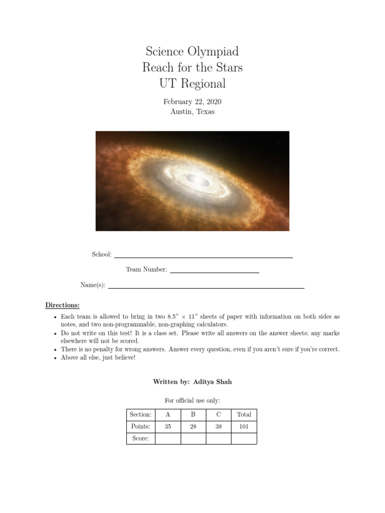 RFTS Exam | PDF | Stars | Galaxy