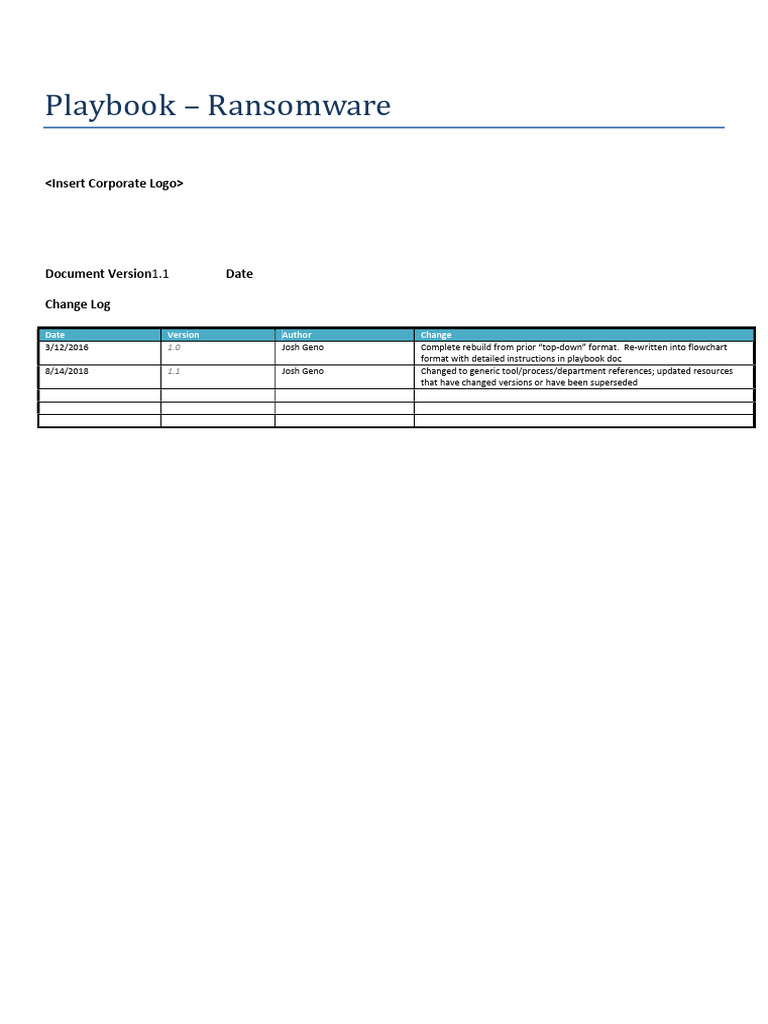 Instructions - Ransomware Playbook | PDF | Ransomware | Computer Security