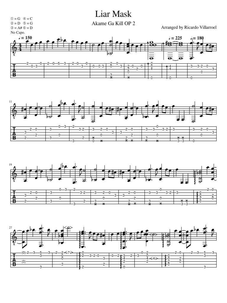 Guitar Tabs for "Liar Mask" | PDF