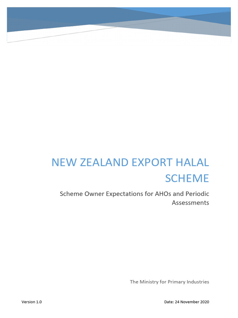 New Zealand Export Halal Scheme Guide | PDF