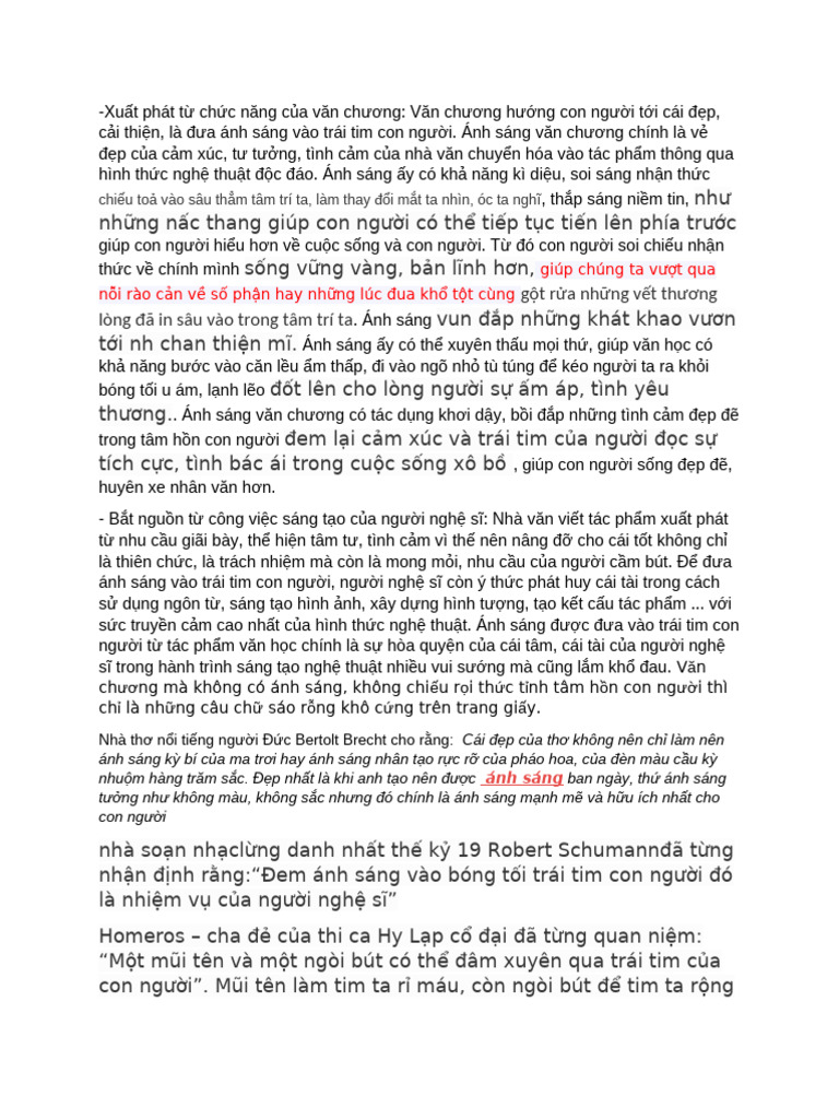 vh Thiên hướng của người nghệ sĩ là đưa ánh sáng vào trái tim con người ...