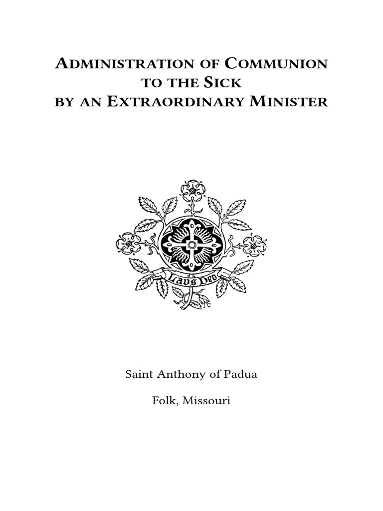 Emhc Communion To The Sick Ritual Booklet Folk | PDF | Eucharist ...