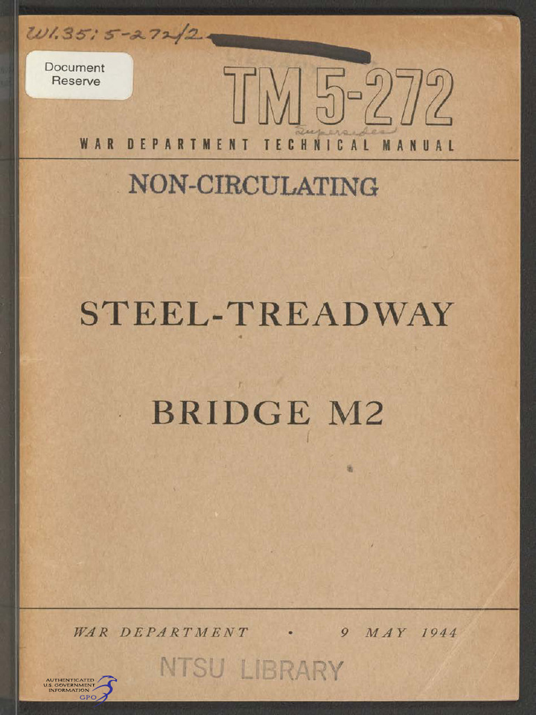TM 5-272 - Steel-Treadway Bridge M2, 05-1944 | PDF | Civil Engineering