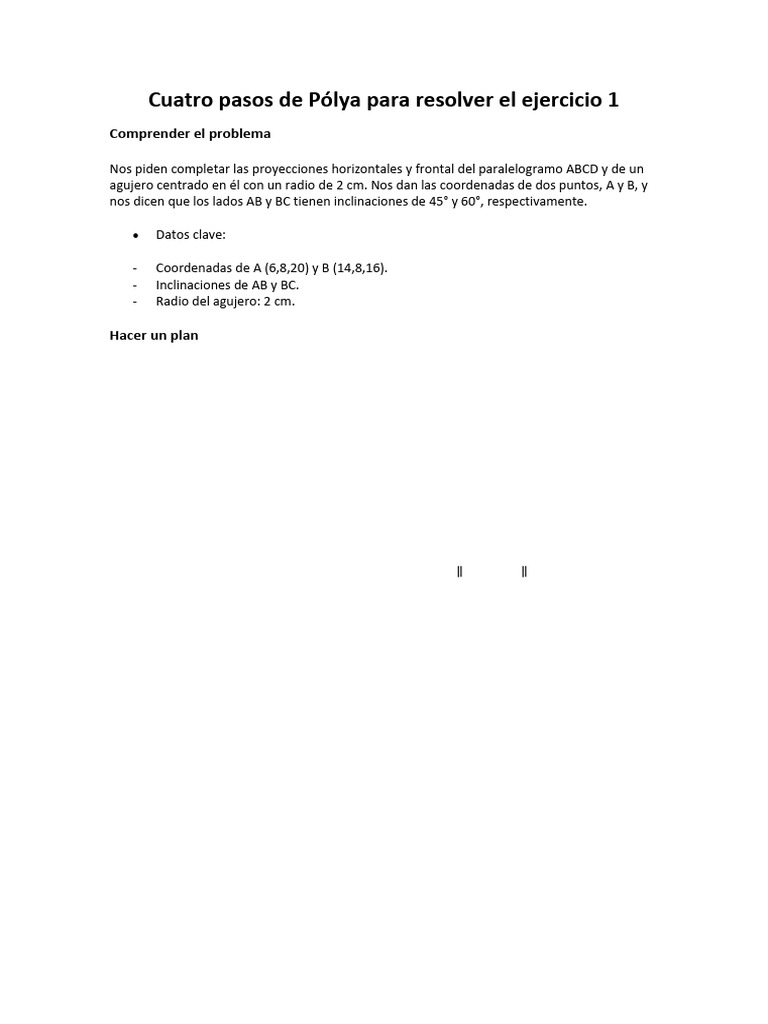 Cuatro Pasos de Pólya para Resolver El Ejercicio 1 | PDF | Triángulo ...