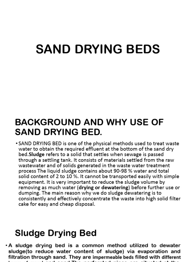 Sand Drying Beds Group 5 | PDF | Sewage Treatment | Filtration