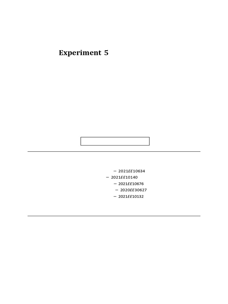 Exp 5 | PDF | Electronics | Electrical Engineering