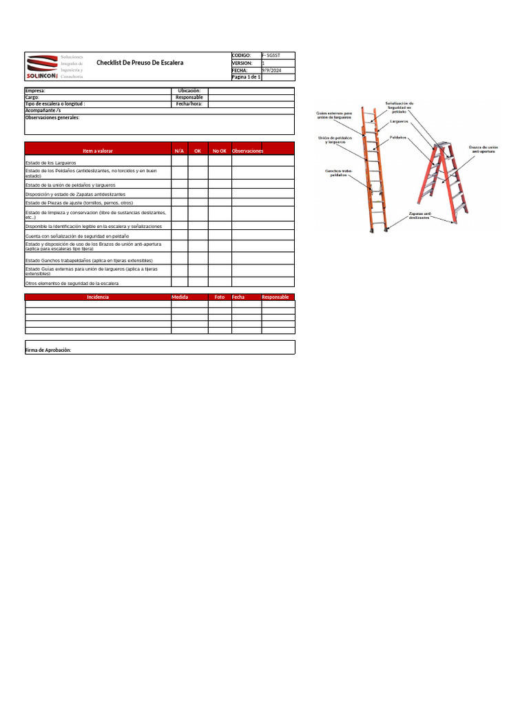 Checklist Preuso ESCALERA | PDF